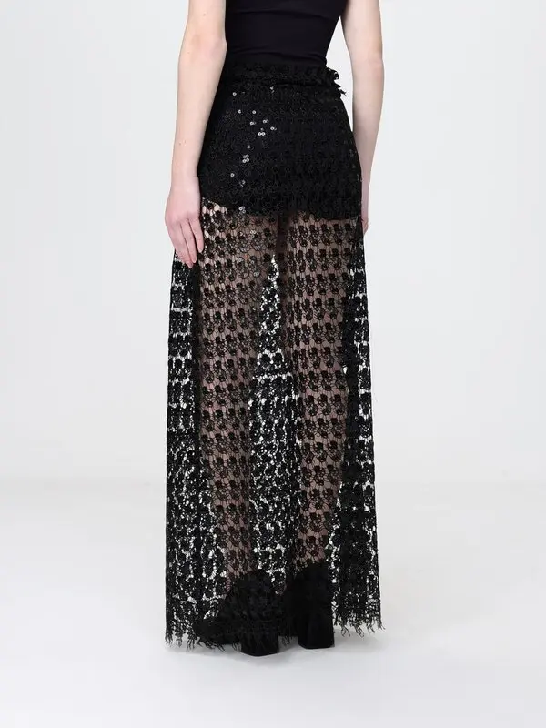 H COUTURE Polyester Crochet Sequin Maxi Skirt