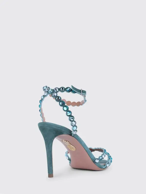 AQUAZZURA Embellished Heeled Sandal - Water