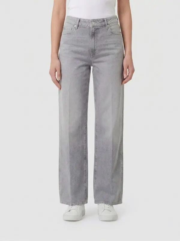 Paige Cotton Denim Straight Jeans - Grey