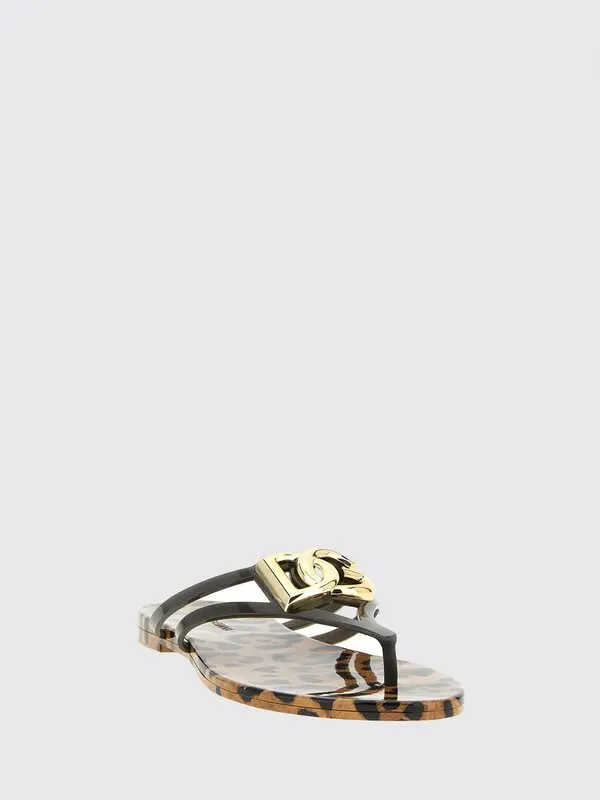Dolce & Gabbana Rubber Thong Flip-flops With Dg Monogram Embellishment - Multicolor