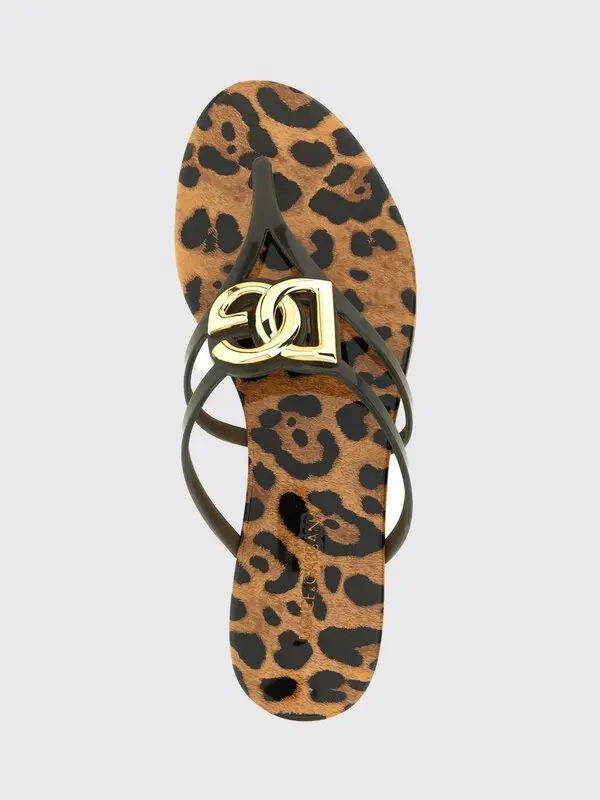Dolce & Gabbana Rubber Thong Flip-flops With Dg Monogram Embellishment - Multicolor