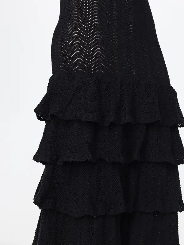 TWINSET Crochet Tiered Midi Dress