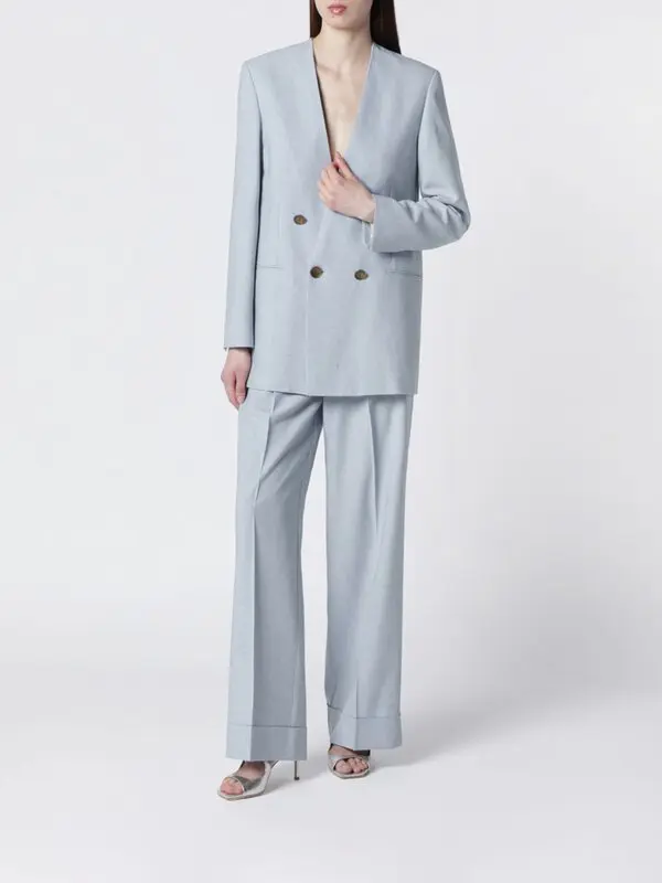 Alberta Ferretti Wide Leg Cuffed Trousers