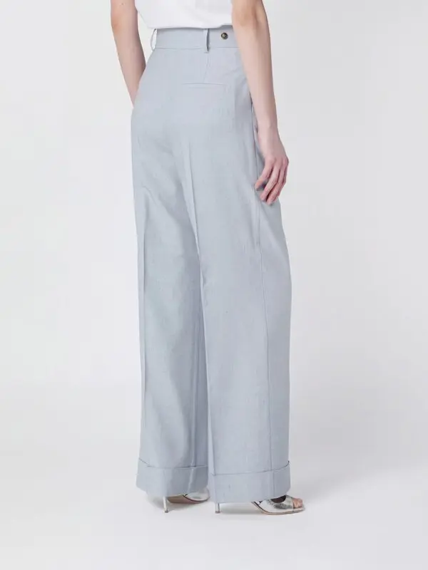 Alberta Ferretti Wide Leg Cuffed Trousers