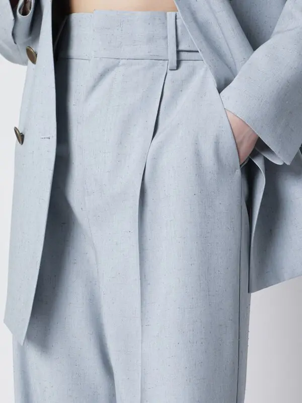 Alberta Ferretti Wide Leg Cuffed Trousers