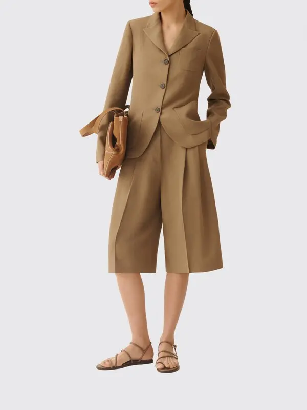Fabiana Filippi Single-breasted Linen Blend Blazer - Mud