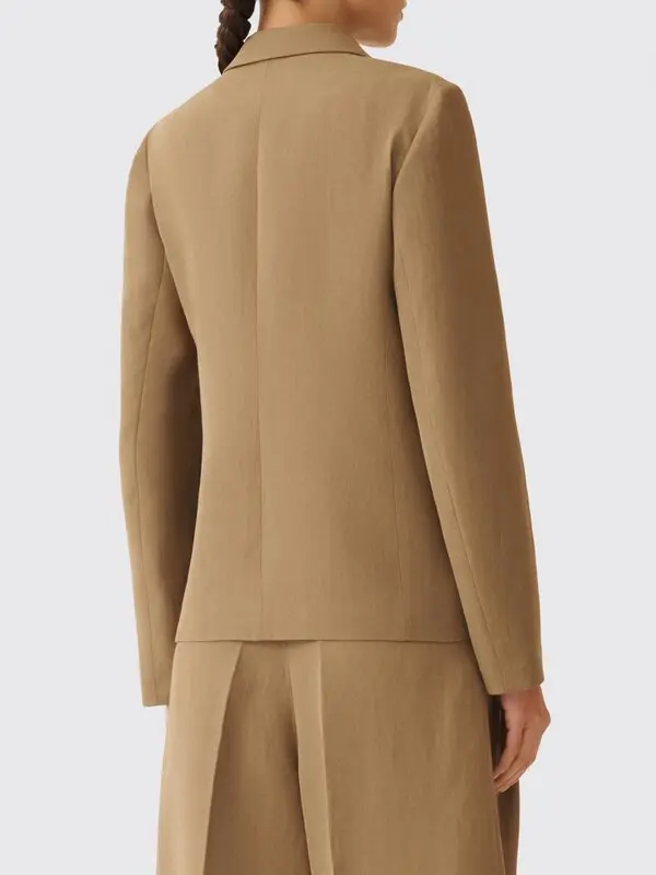 Fabiana Filippi Single-breasted Linen Blend Blazer - Mud