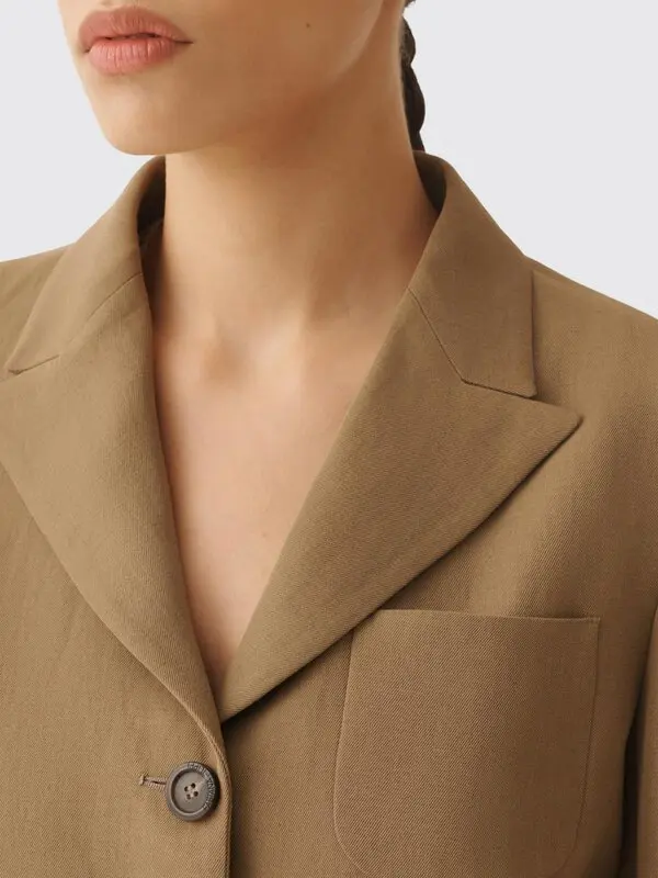 Fabiana Filippi Single-breasted Linen Blend Blazer - Mud