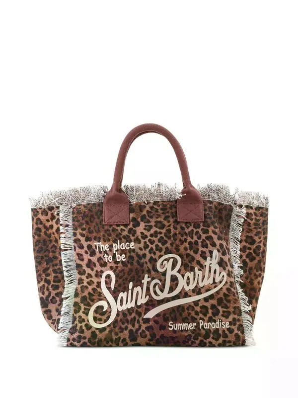 MC2 SAINT BARTH Leopard Print Tote Bag - Brown