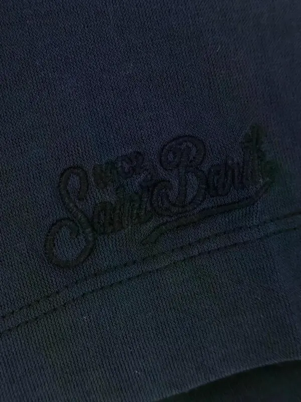 MC2 SAINT BARTH Embroidered-logo Cotton-crepe T-shirt - Blue