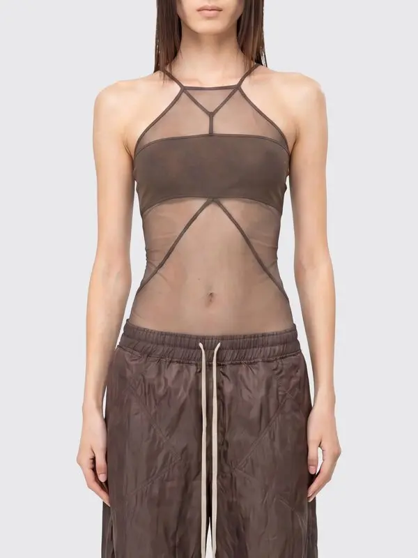Rick Owens Nylon & Elastane Mesh Top - Brown