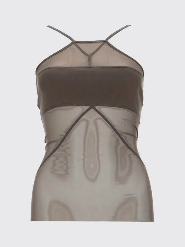 Rick Owens Nylon & Elastane Mesh Top - Brown