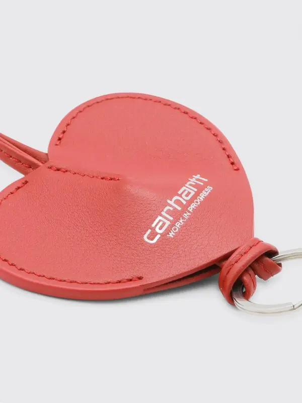 Carhartt Work In Progress Hartt Leather Keychain - Red