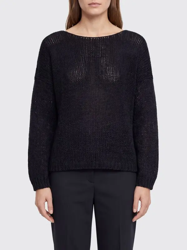ROBERTO COLLINA Cotton Blend Crew-neck Sweater - Black