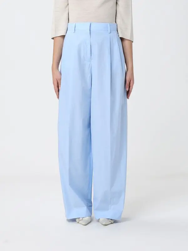 Fabiana Filippi Wide-leg Cotton Trousers With Monile Embellishment - Gnawed Blue