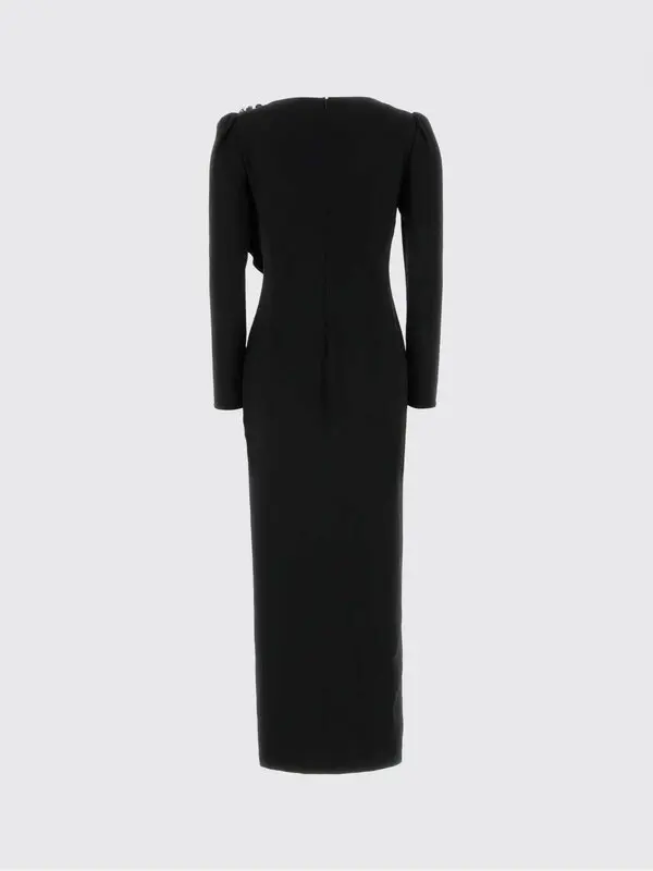 Alessandra Rich Long Sleeve Ruffled Maxi Dress