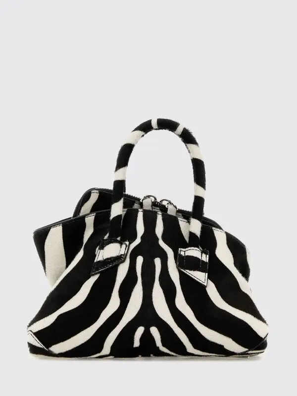 Attico Zebra Print Top Handle Bag