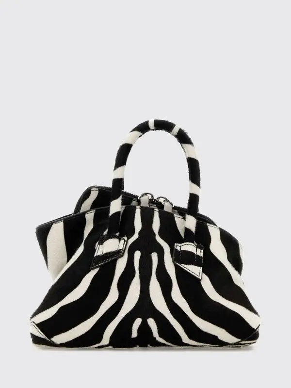 Attico Zebra Print Pony Skin Handbag - White