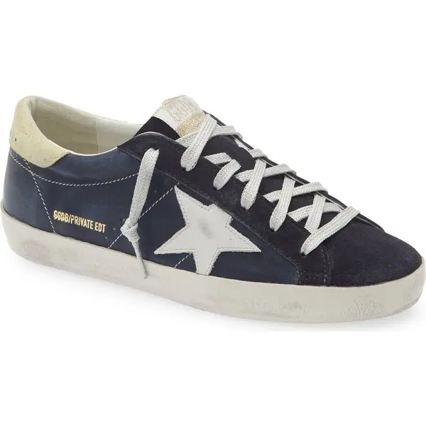 GOLDEN GOOSE Super-star Sneaker - Navy Blue/butter/milk