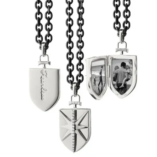 Monica Rich Kosann Sterling Silver Fearless Shield Locket - Ss