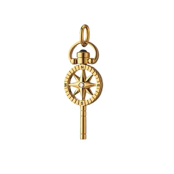 Monica Rich Kosann Mini Adventure Compass Key Charm - Yg