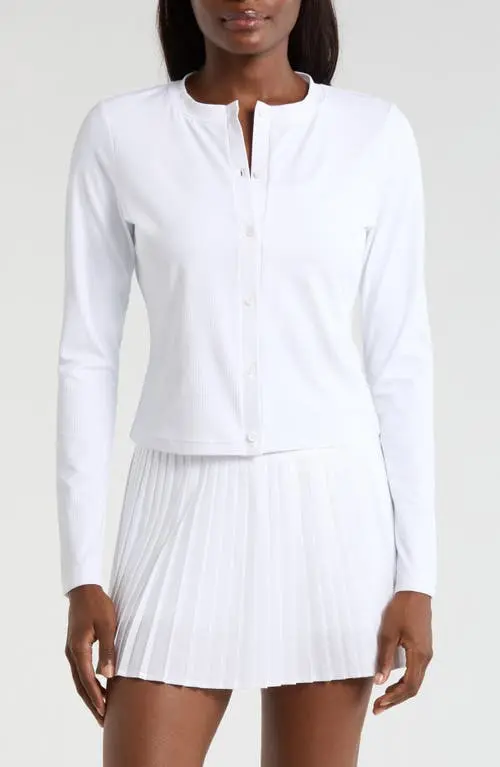MPG Ribbed Cardigan - Brilliant White