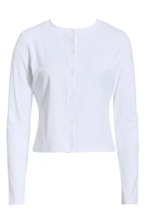 MPG Ribbed Cardigan - Brilliant White
