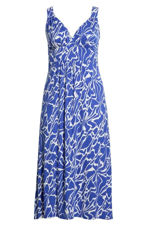 Loveappella Floral Sleeveless Jersey Maxi Dress - Electric