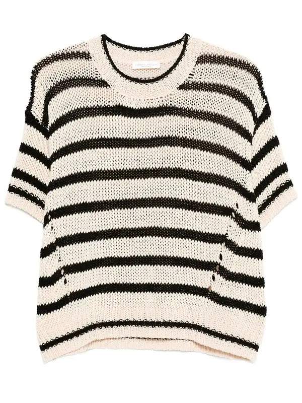 ROBERTO COLLINA Striped Knitted T-shirt - Multi