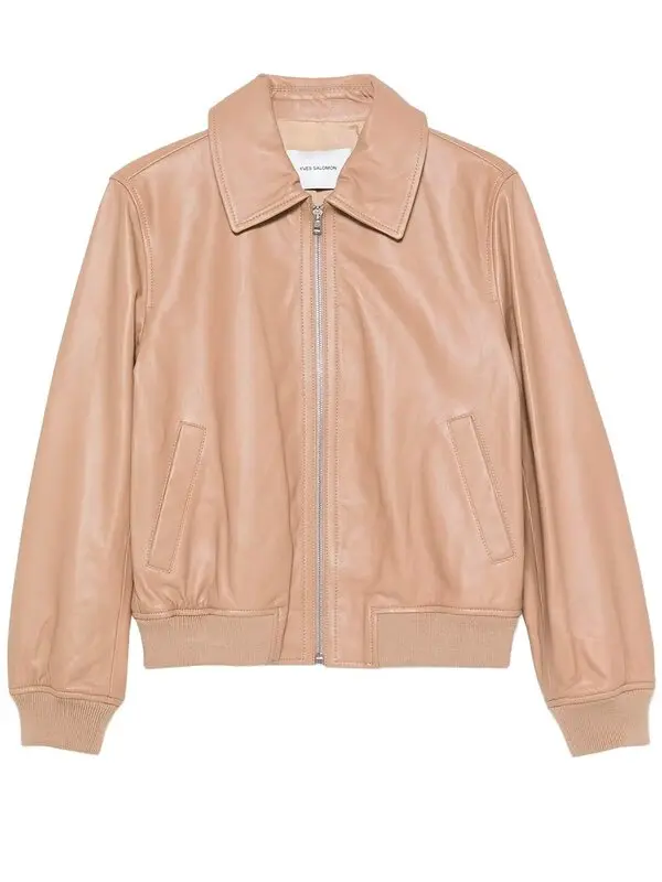 YVES SALOMON Zip-up Leather Jacket - Nude & Neutrals