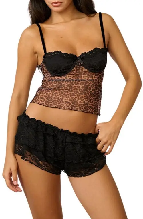KAT THE LABEL Alix Underwire Camisole - Leopard