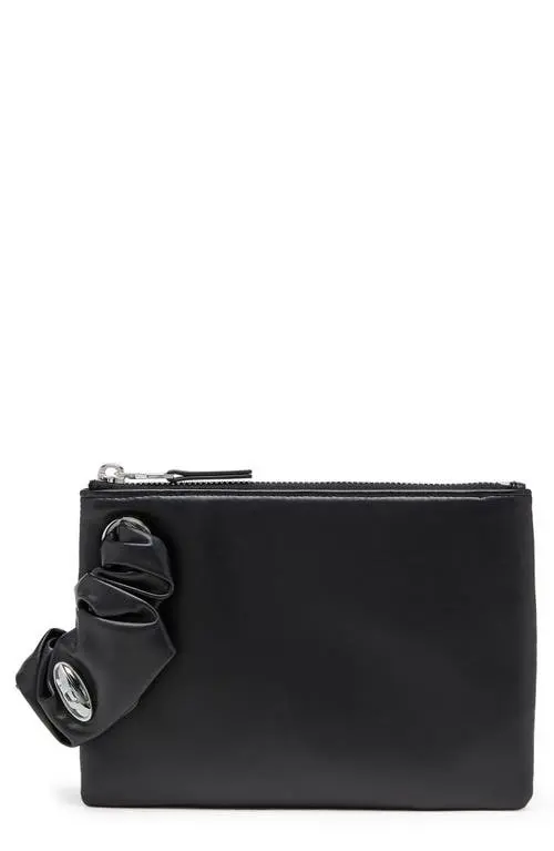 DIESEL® Grab-d 2.0 Faux Leather Zip Pouch - Black