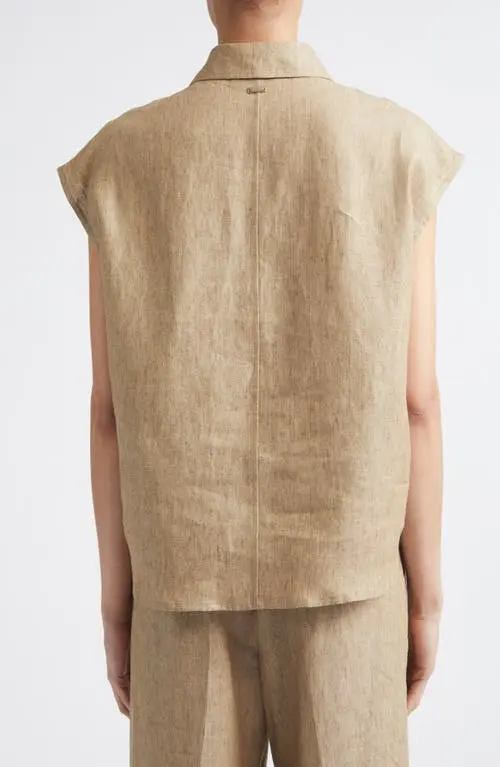 Herno Linen Water Repellent Boxy Vest