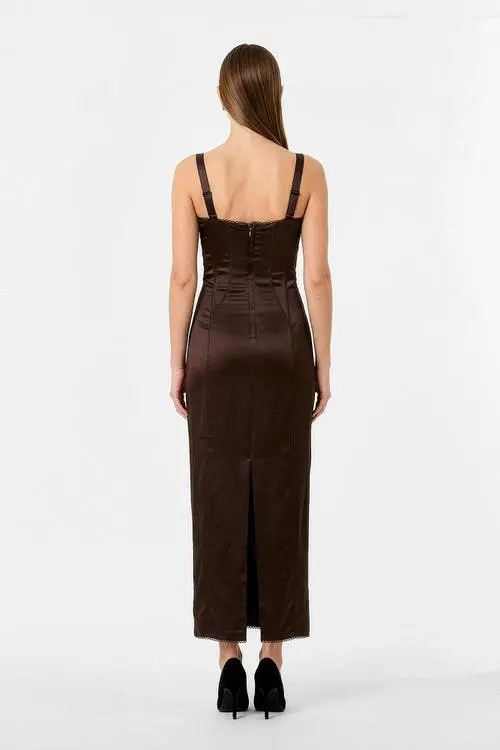 NICHOLAS Dominique Lace Paneled Midi Dress