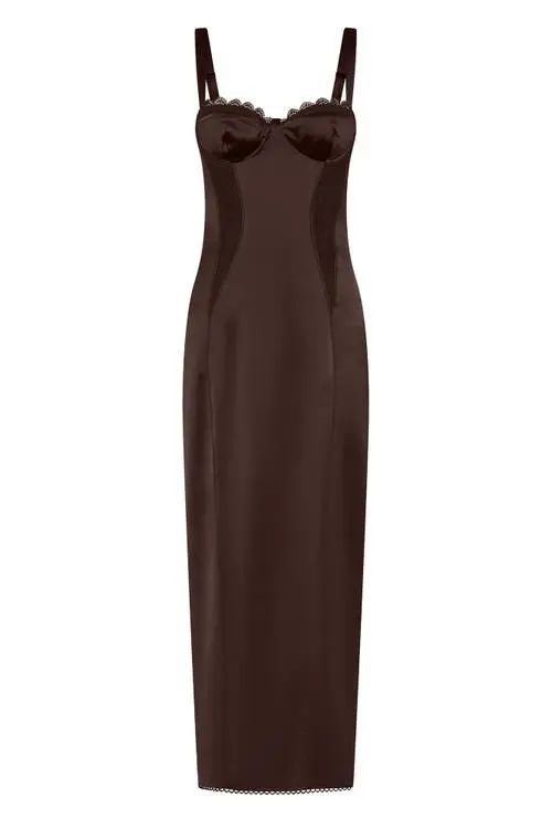 NICHOLAS Dominique Lace Paneled Midi Dress