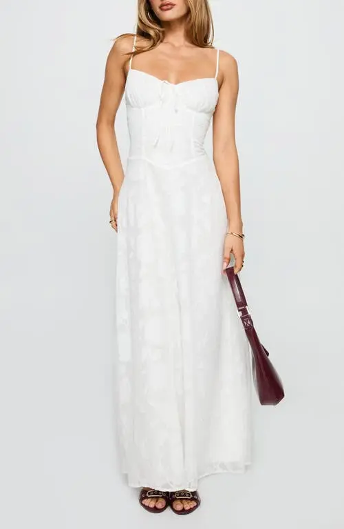 Princess Polly Kosetta Floral Burnout Maxi Dress - White