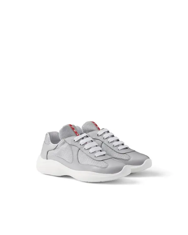 Prada America's Cup Biker Fabric Sneakers - Grey