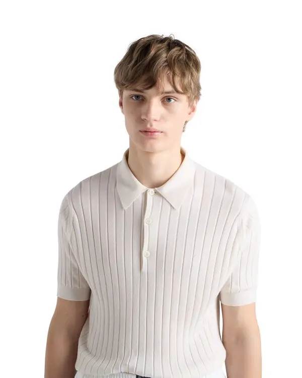 Prada Cashmere And Silk Polo Shirt - White