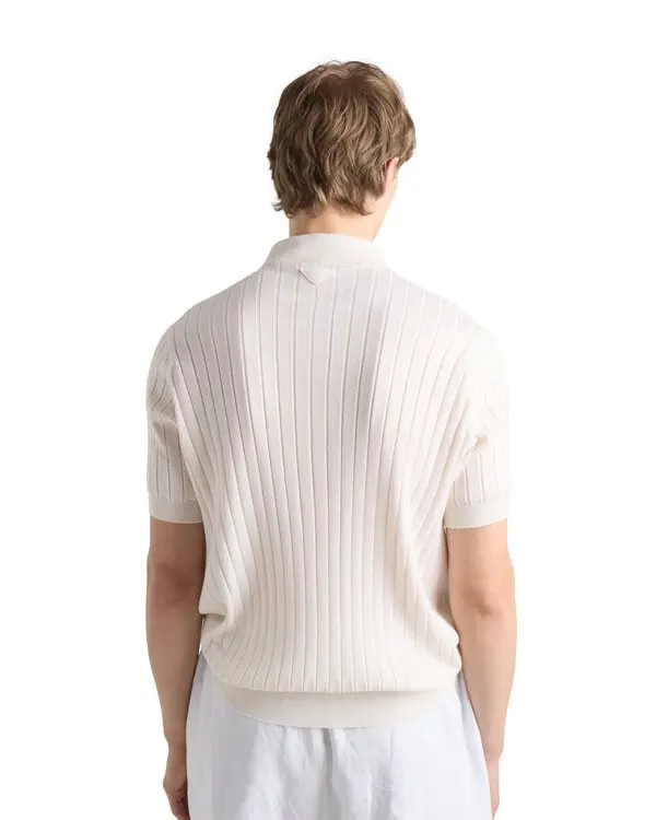 Prada Cashmere And Silk Polo Shirt - White
