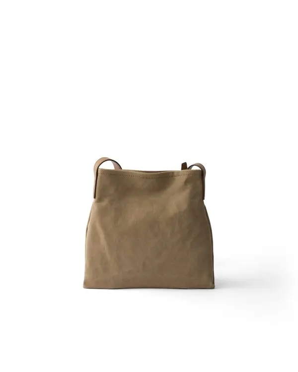 Prada Canvas And Leather Shoulder Bag - Neutral