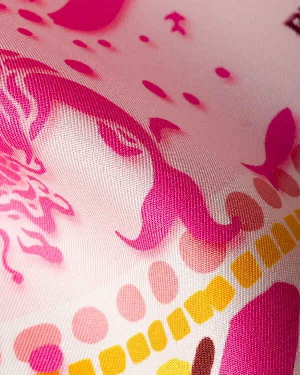 Prada Printed Silk Twill Scarf 55 - Yellow