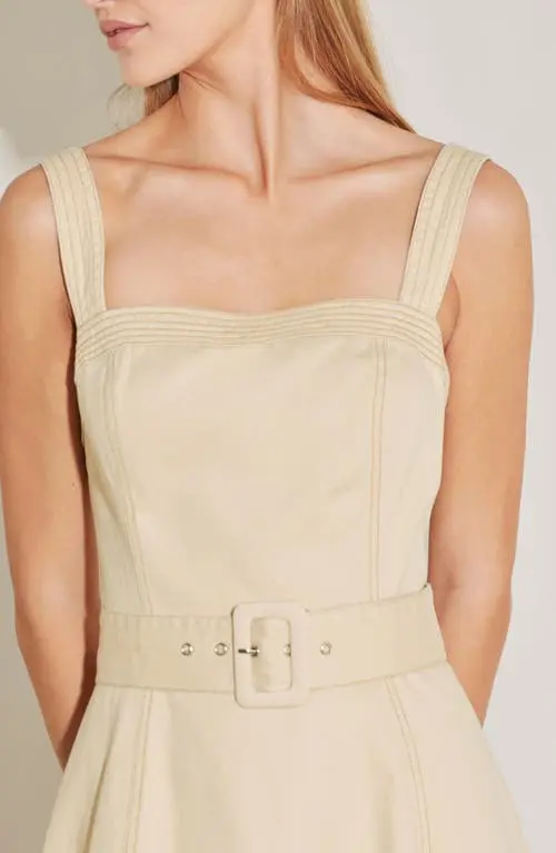FREEMARKET Belted A-line Midi Dress - Neutral
