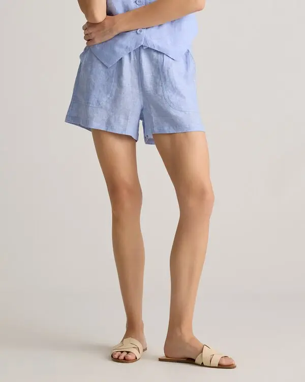 Quince 100% European Linen Shorts - French Blue