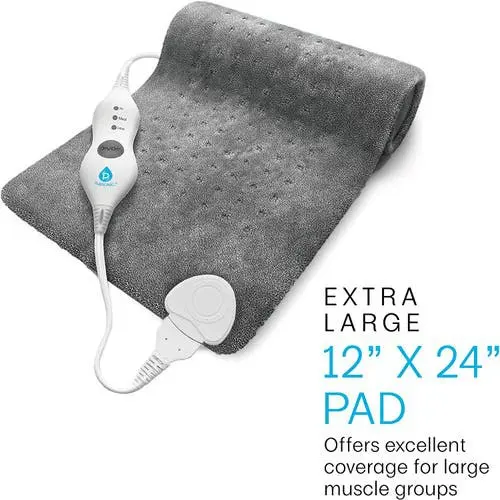 PURSONIC Recovery Essential 9-speed Massage Gun & Extra Large Microplush Heating Pad
