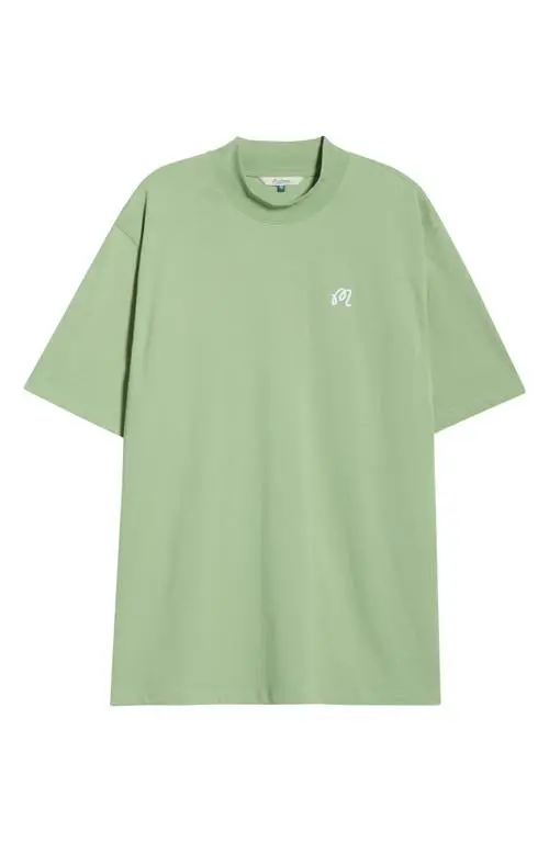 MALBON Mare Mock Neck T-shirt - Seafoam Sage