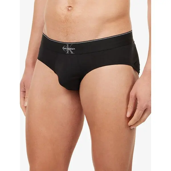 Calvin Klein Graphic Monogram Pack Of Three Stretch-cotton Briefs