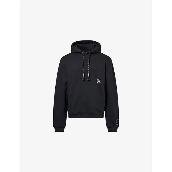 Reese Cooper Stack Logo Cotton-fleece Hoodie - Black