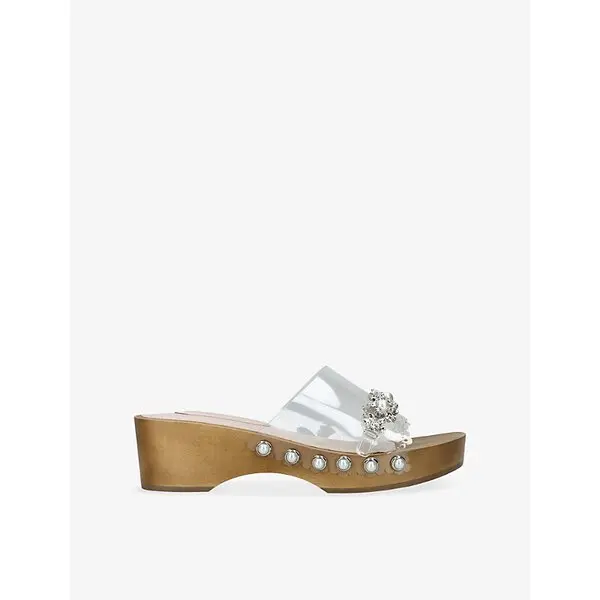 Simone Rocha Crystal-embellished Wooden Clogs - Other