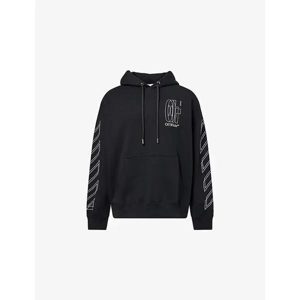 Off-White Big Double Arrow Cotton-jersey Hoody - Black