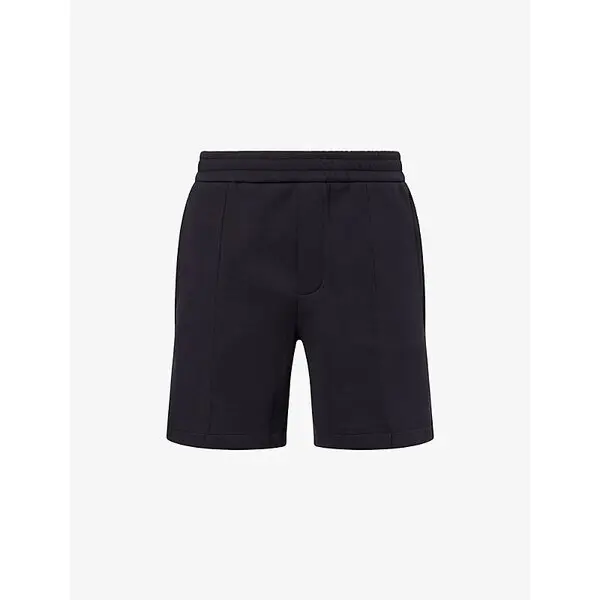 Emporio Armani Eagle-patch Double-jersey Cotton-blend Bermuda Shorts - Iconico 0920 Blu Navy Ea